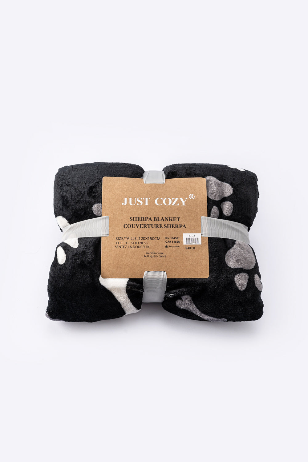 Black Little Paws - Sherpa Blanket – Just Cozy