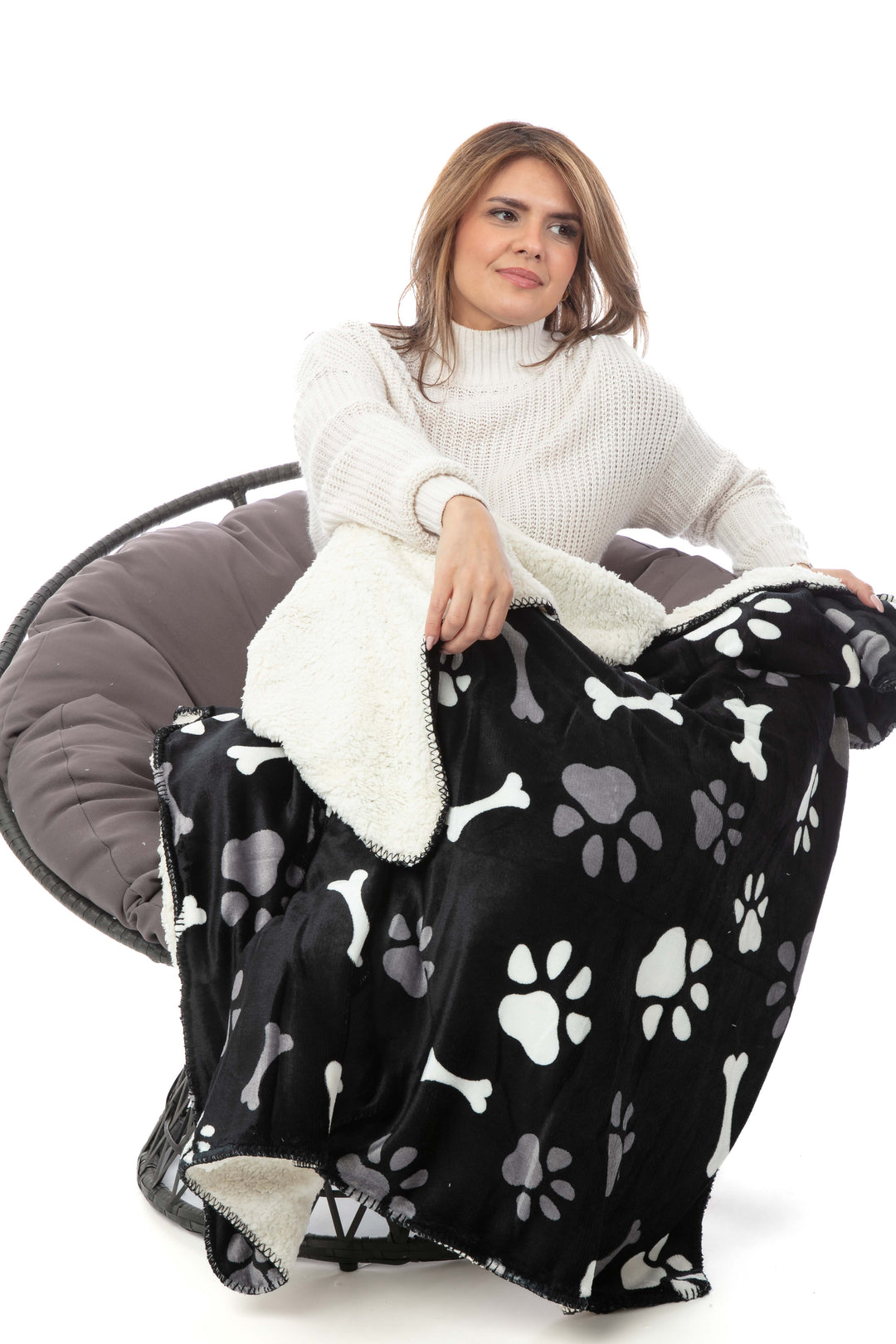 Black Little Paws - Sherpa Blanket – Just Cozy