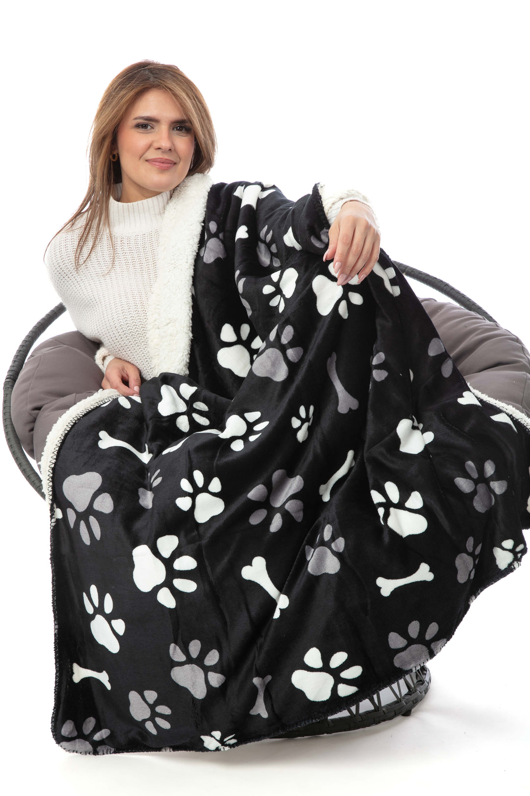 Black Little Paws - Sherpa Blanket – Just Cozy